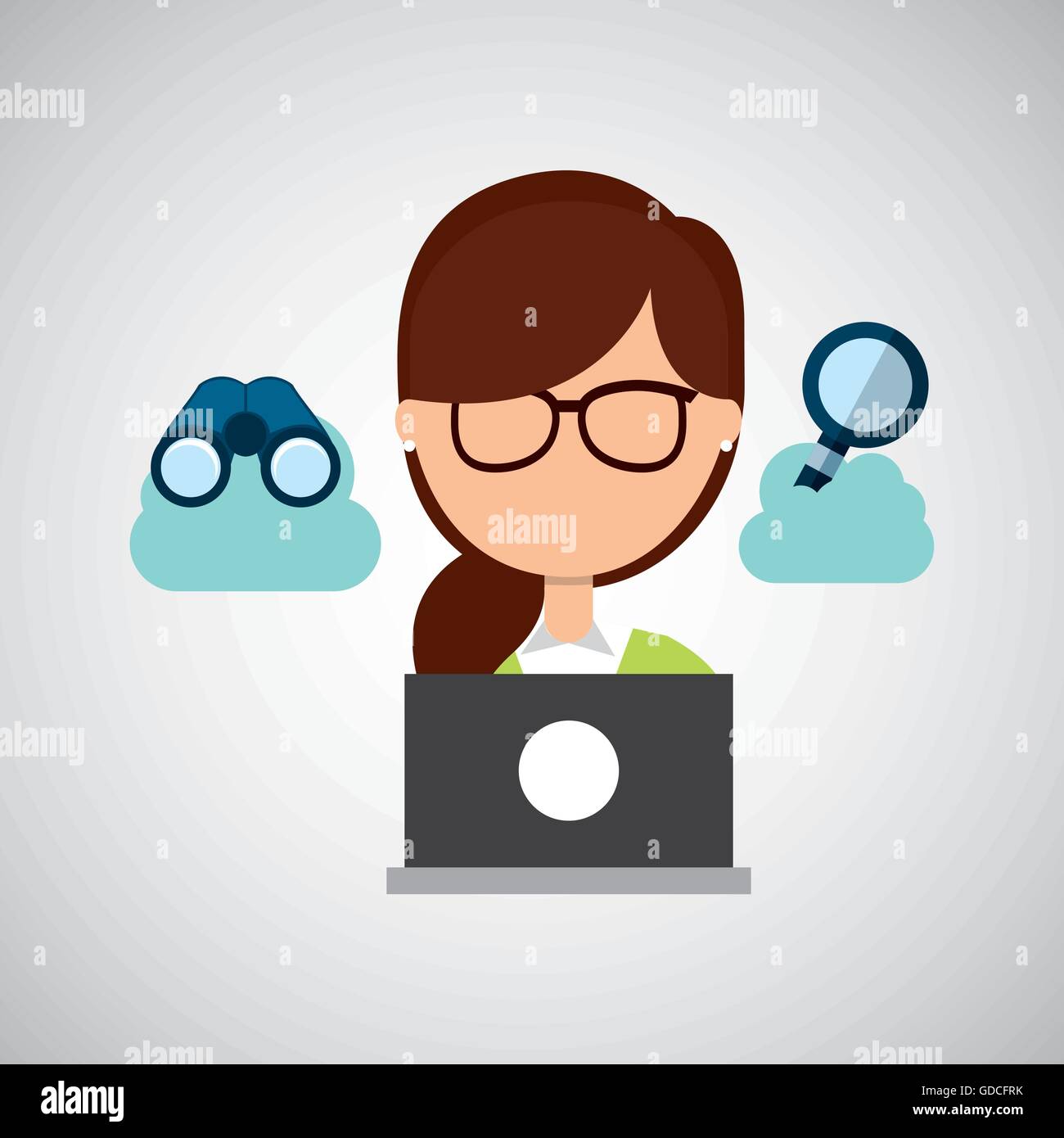 girl working icon Stock Vector Image & Art - Alamy