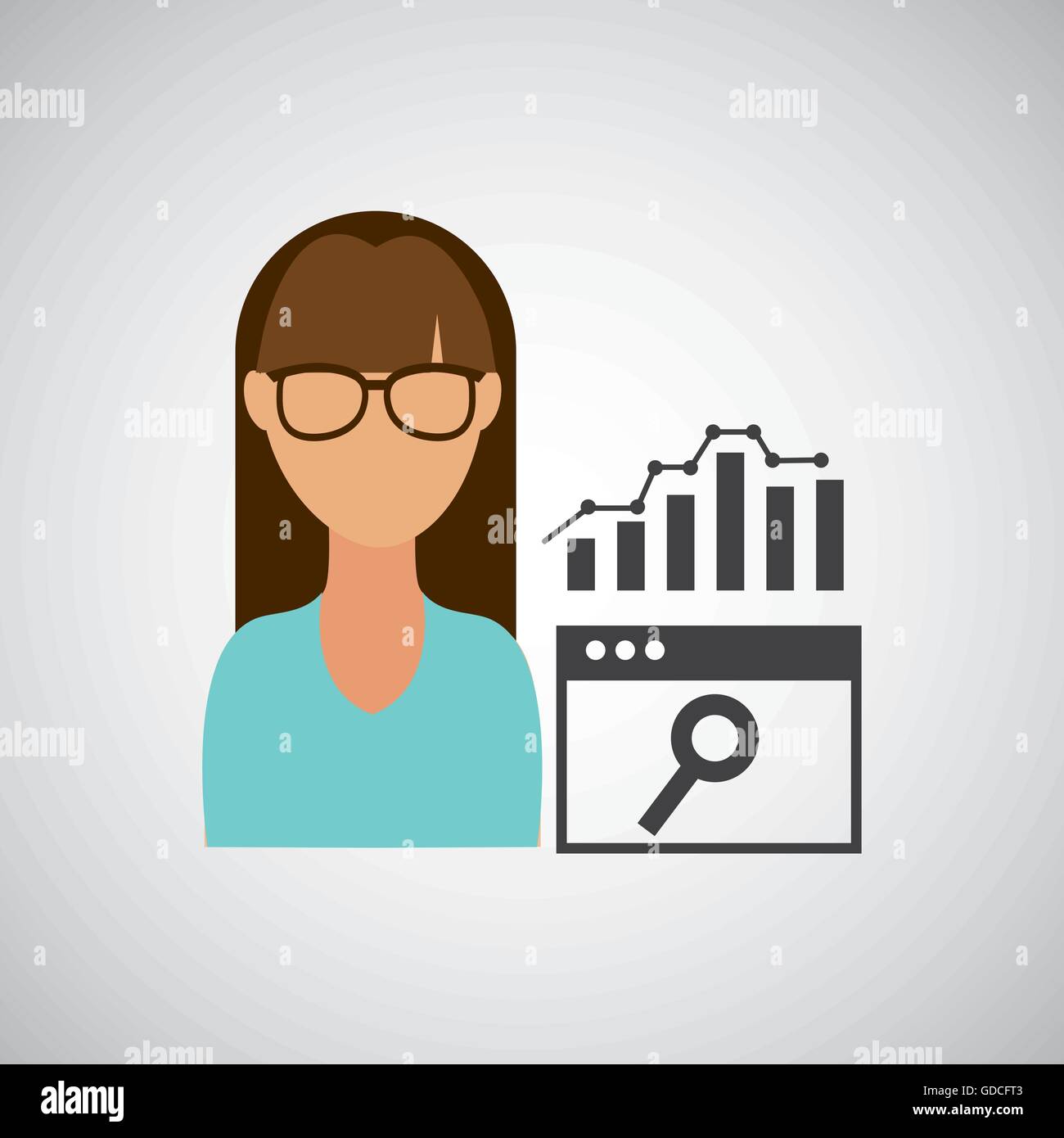 girl working icon Stock Vector Image & Art - Alamy