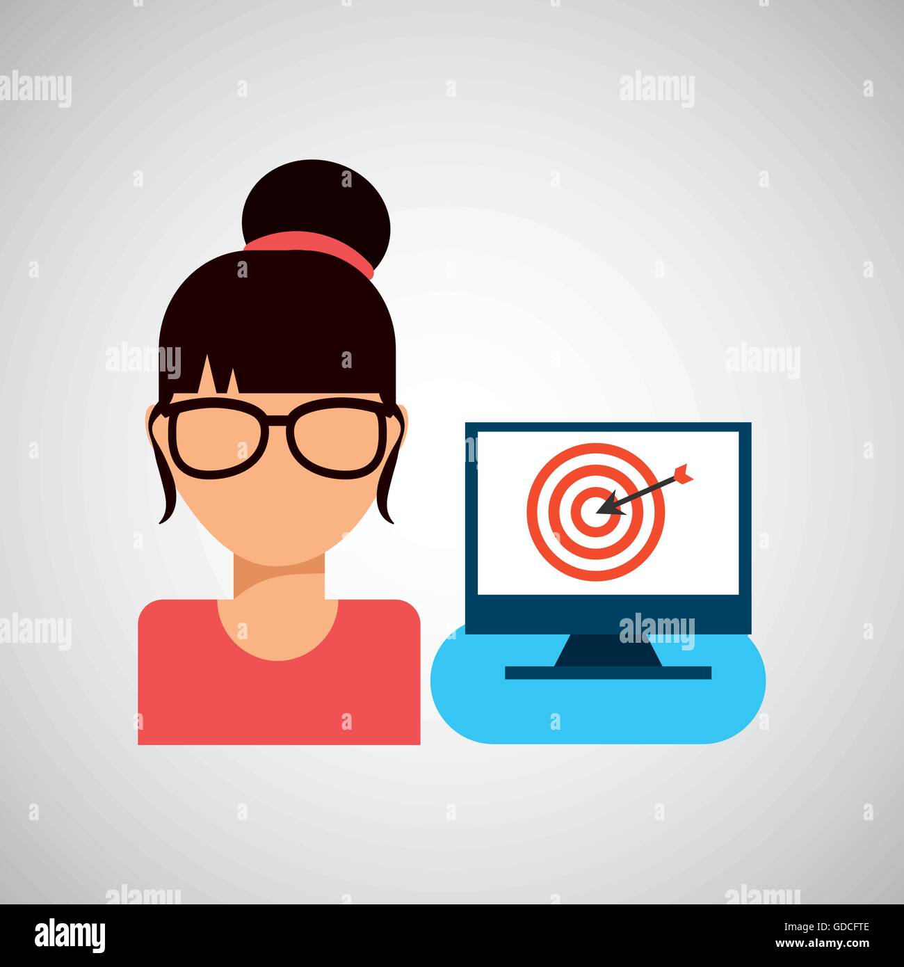 girl working icon Stock Vector Image & Art - Alamy