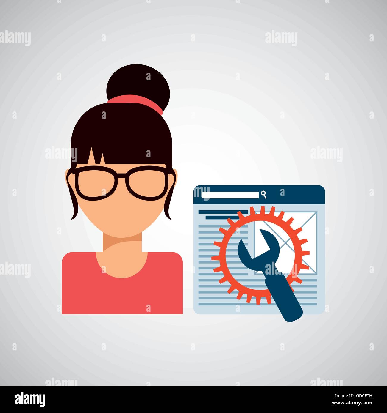 girl working icon Stock Vector Image & Art - Alamy