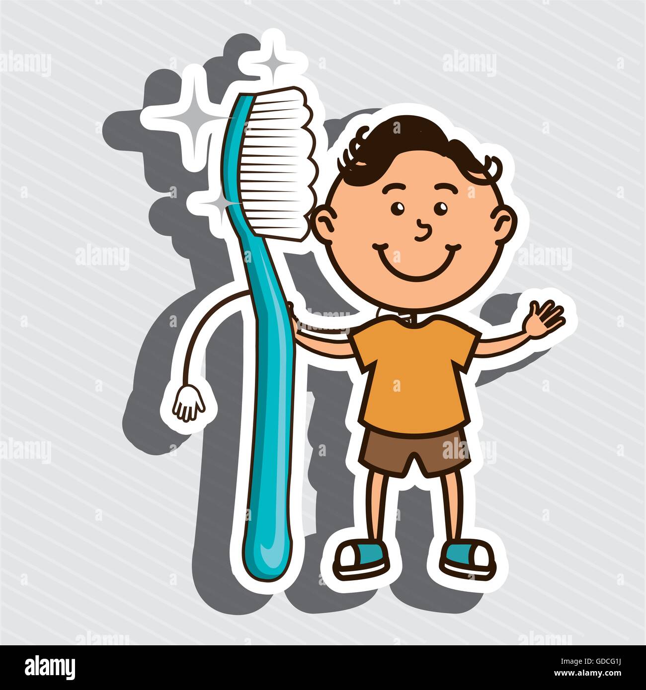 Child boy toothbrush Stock Vector Images - Alamy