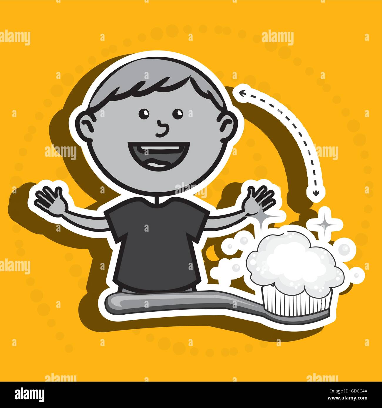 Child boy toothbrush Stock Vector Images - Alamy