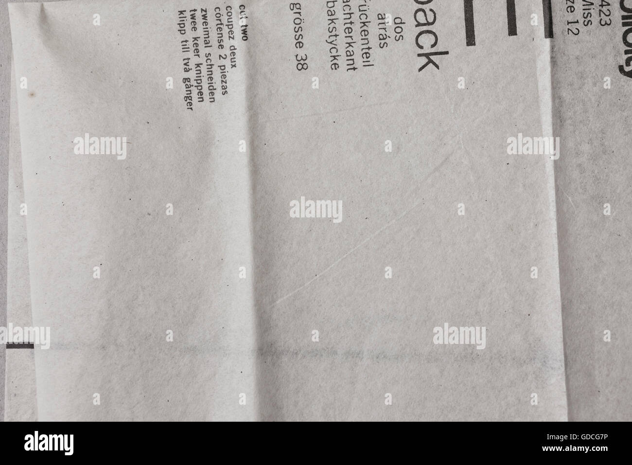 Sewing pattern on thin paper background Stock Photo - Alamy