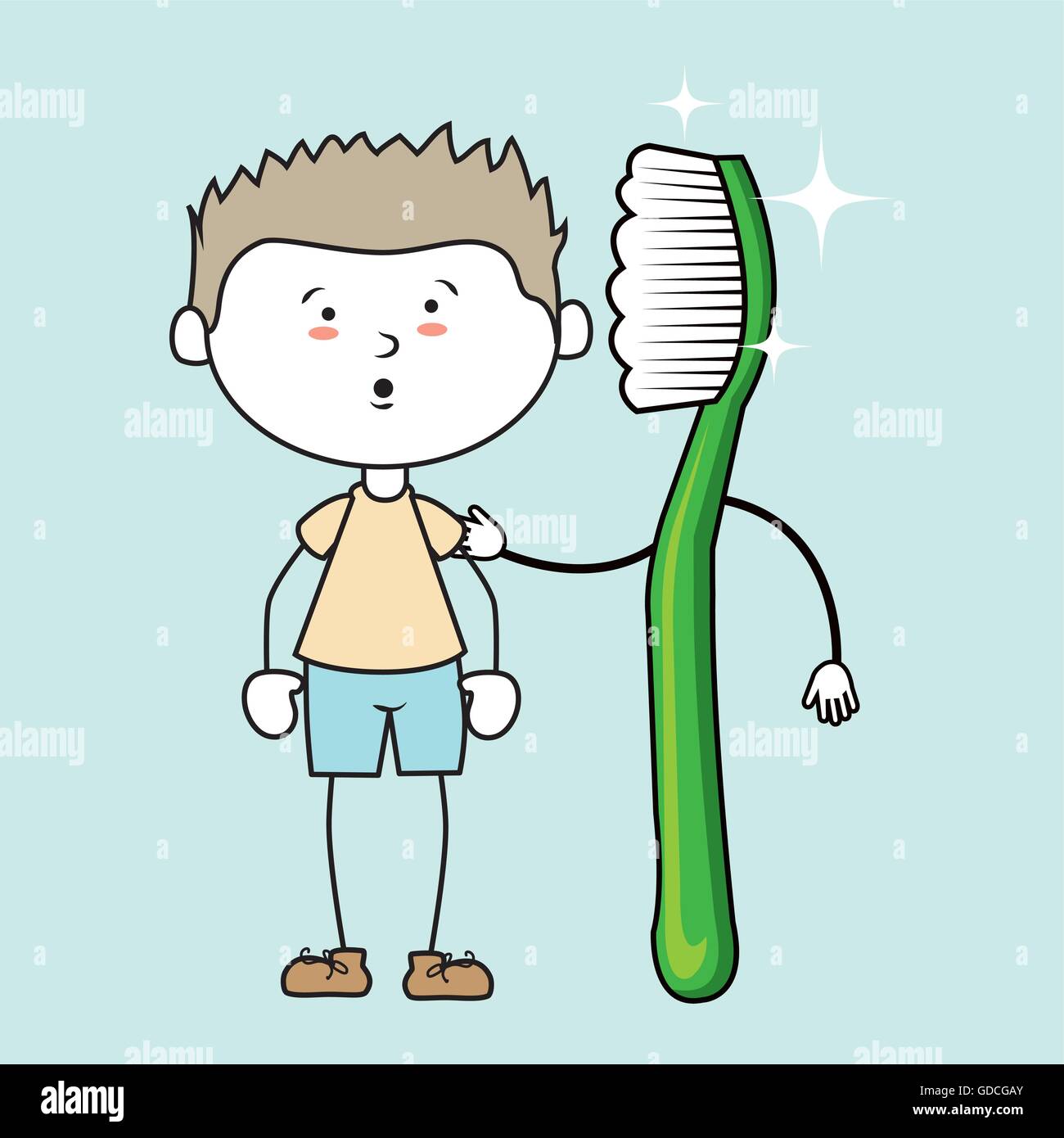 child with toothbrush isolated icon design Stock Vector Image & Art - Alamy