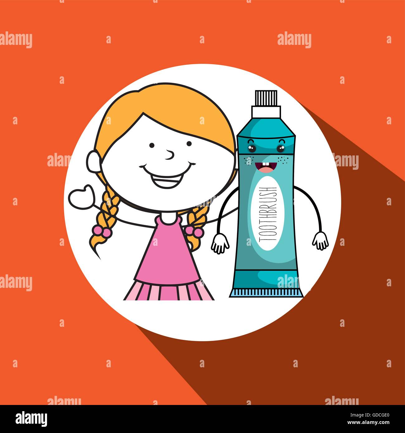 girl with toothpaste isolated icon design Stock Vector Image & Art - Alamy
