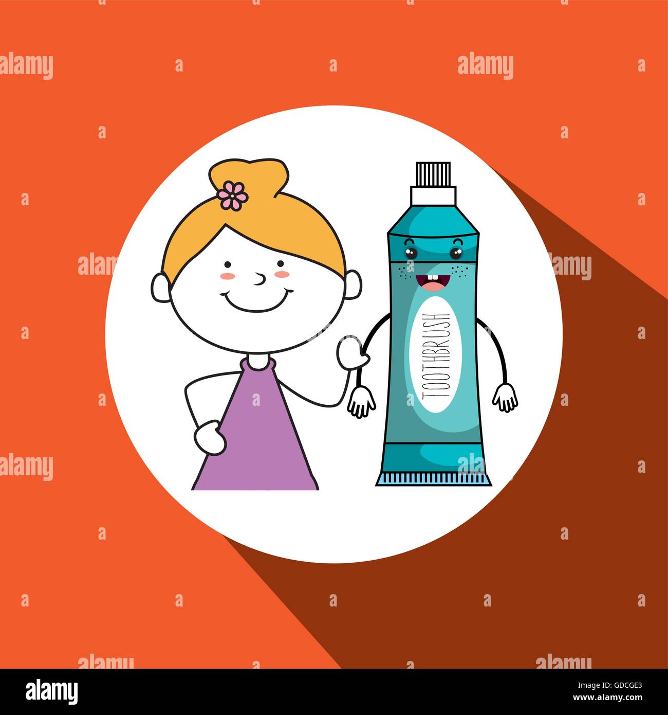 girl with toothpaste isolated icon design Stock Vector Image & Art - Alamy