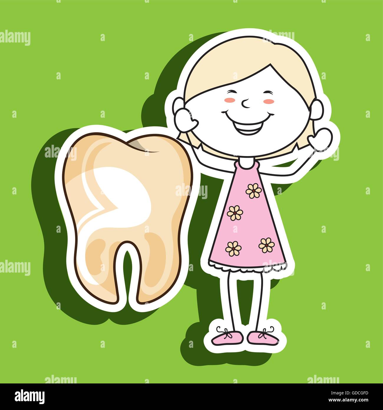 girl happy tooth isolated icon design Stock Vector Image & Art - Alamy