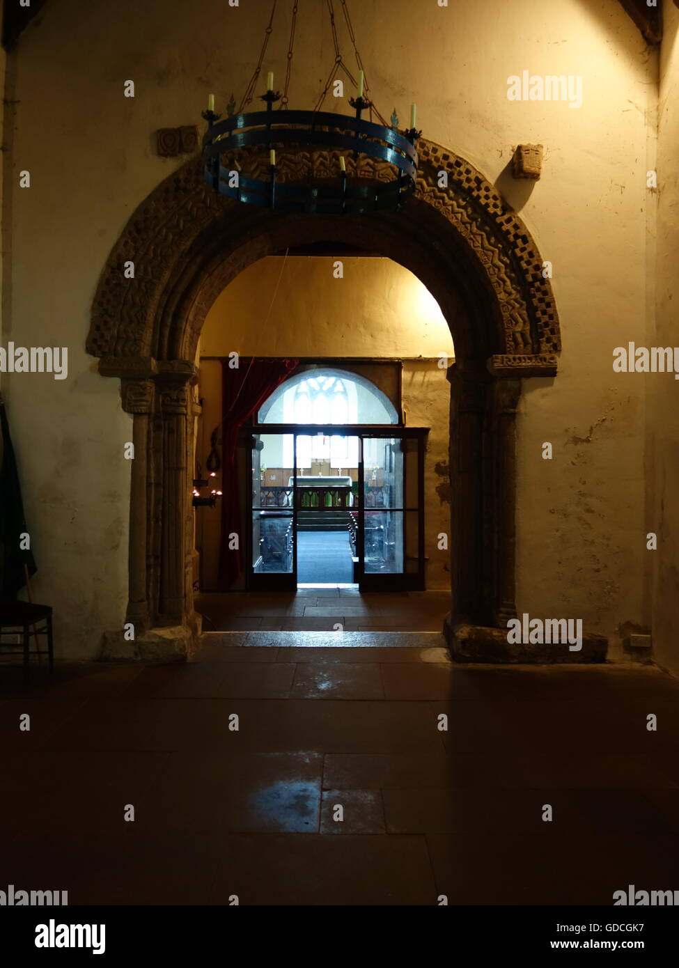 Devil stained glass window church hi-res stock photography and images ...