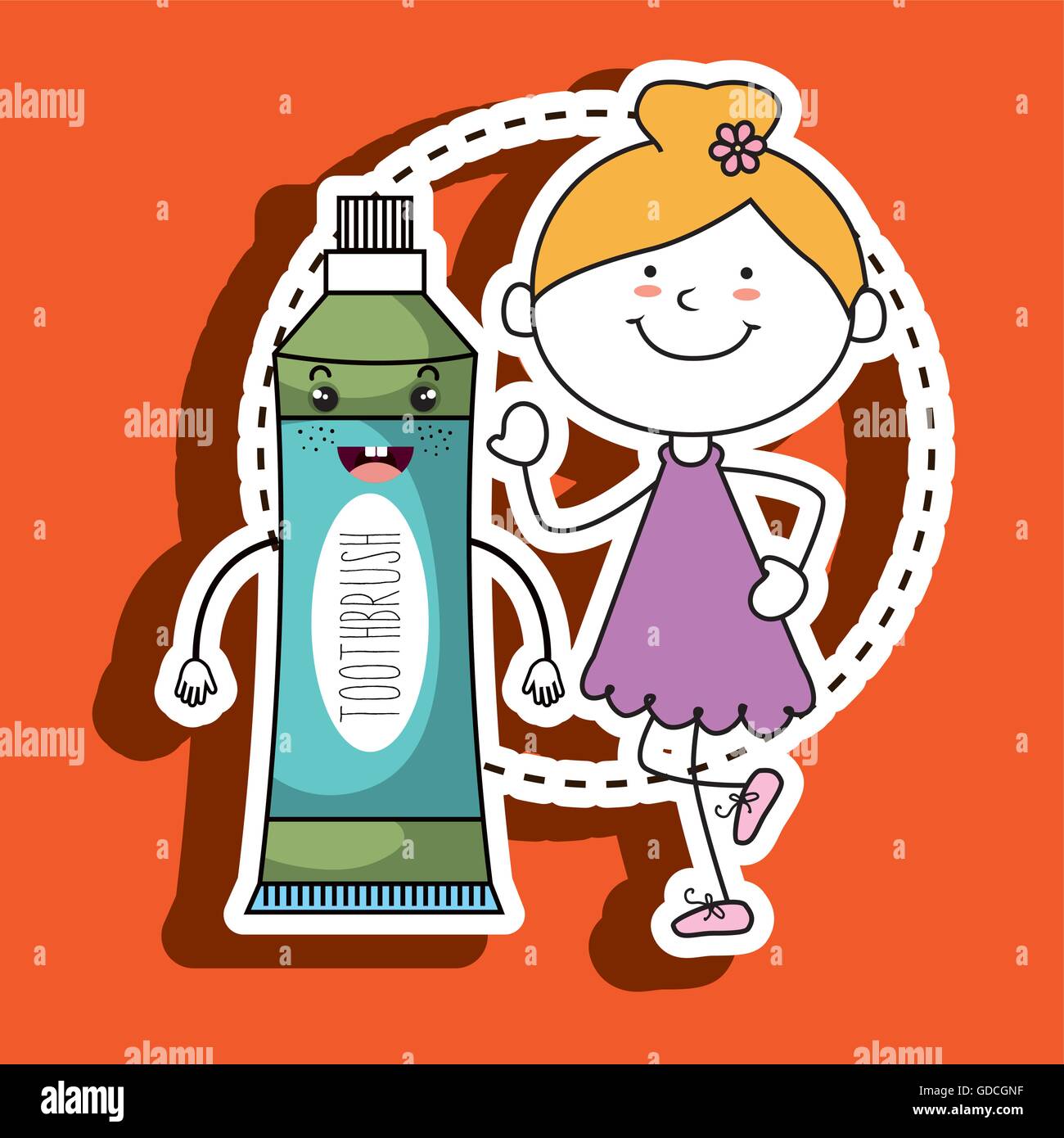 girl and toothpaste isolated icon design Stock Vector Image & Art - Alamy