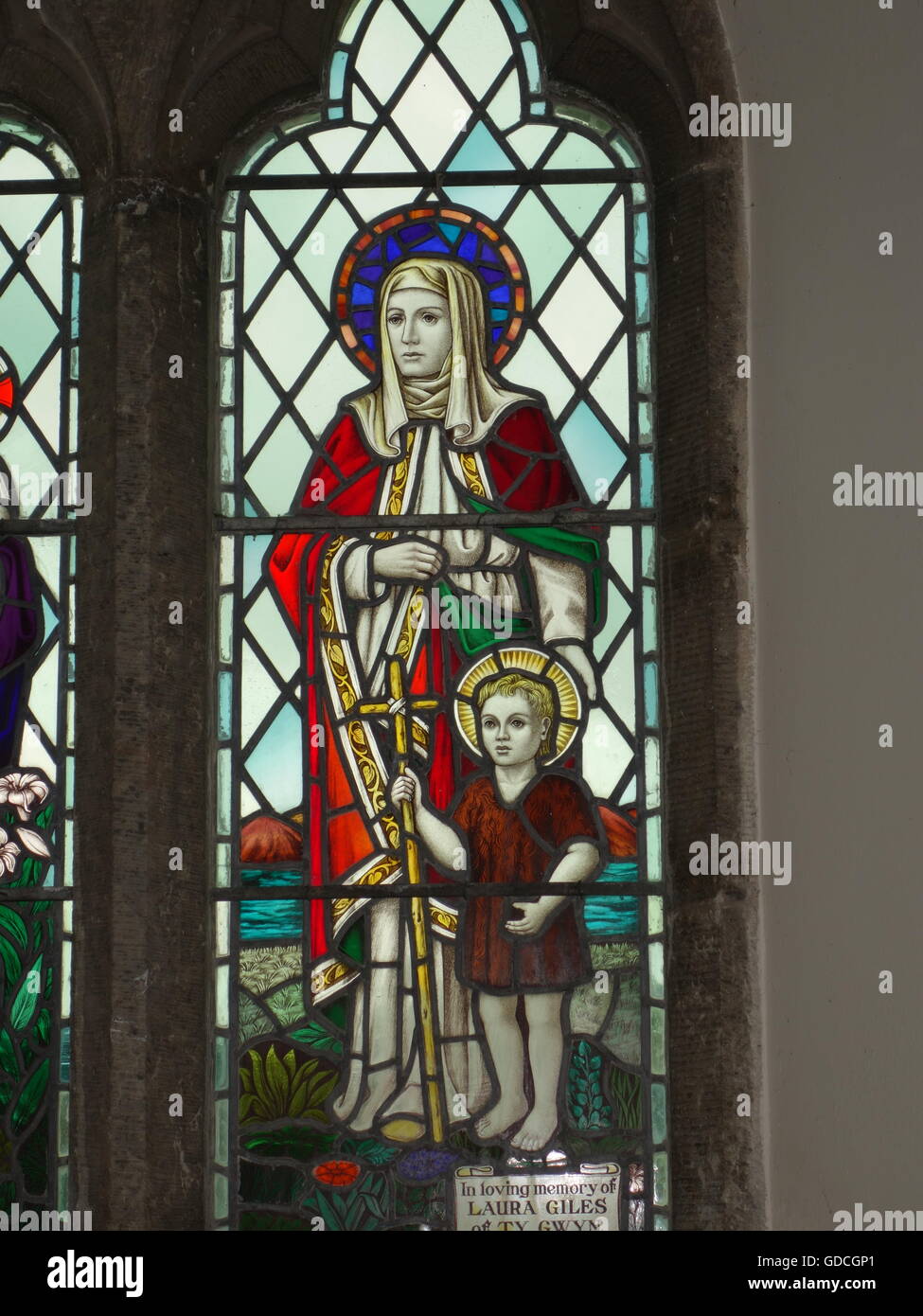 Stained Glass window in an ancient church Stock Photo - Alamy