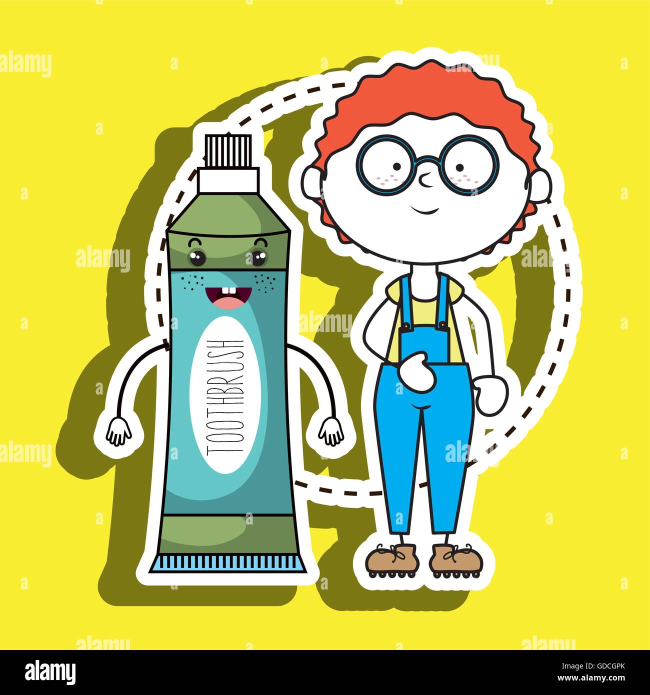 boy with toothpaste isolated icon design Stock Vector Image & Art - Alamy