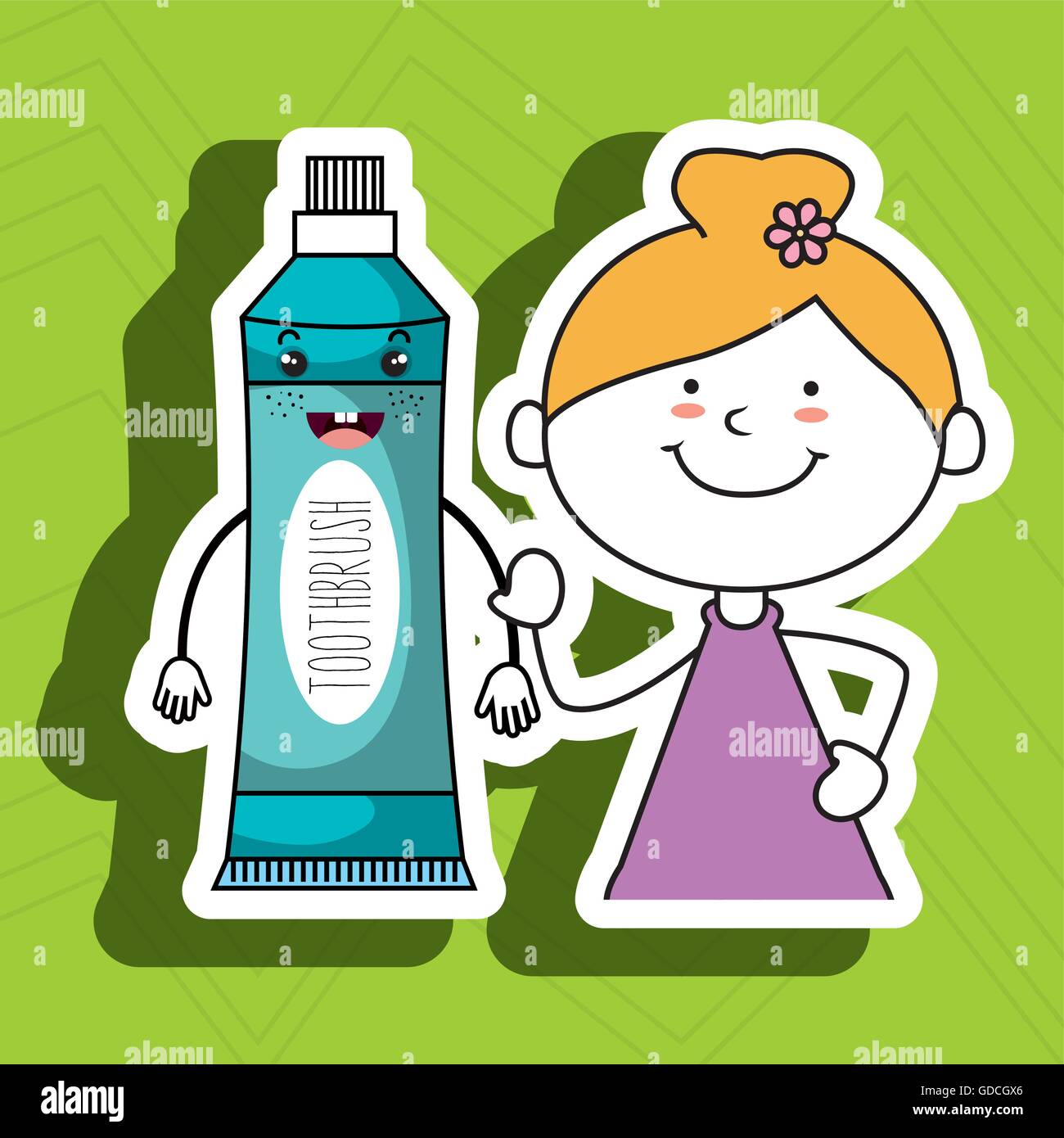 girl with toothpaste isolated icon design Stock Vector Image & Art - Alamy