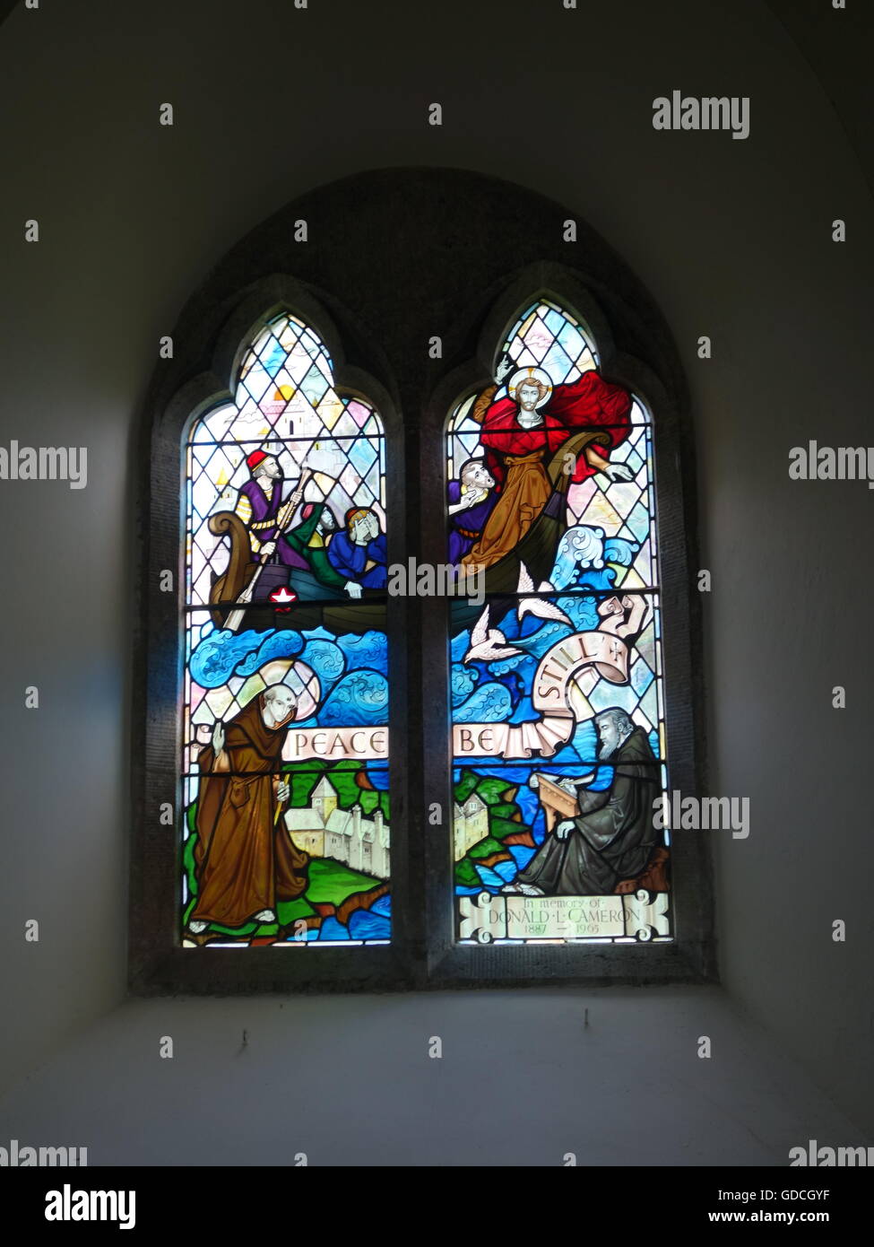 Stained Glass window in an ancient church Stock Photo - Alamy