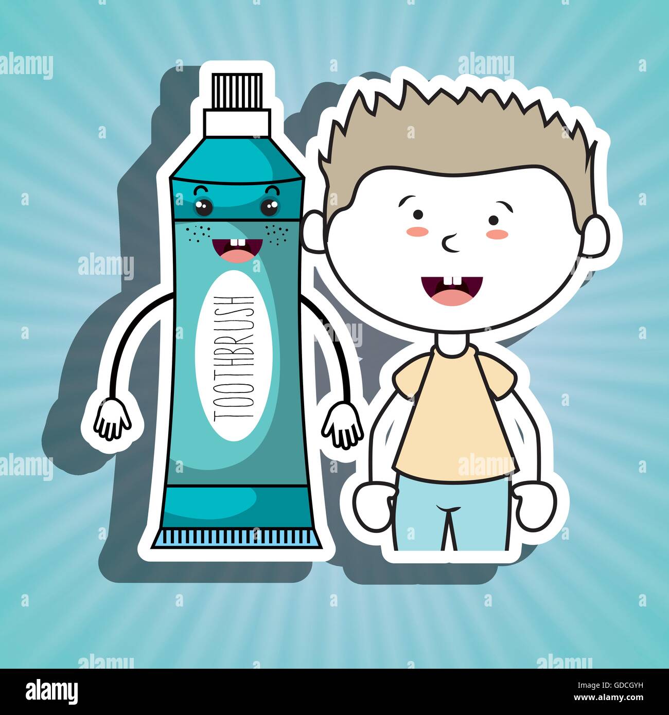 boy with toothpaste isolated icon design Stock Vector Image & Art - Alamy