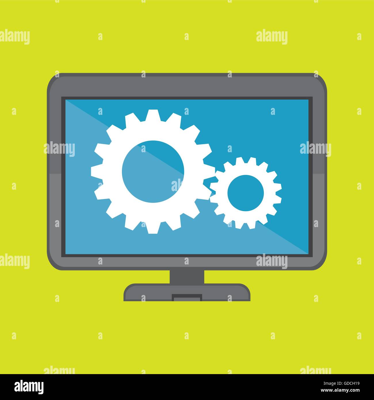 monitor gear isolated icon design Stock Vector Image & Art - Alamy