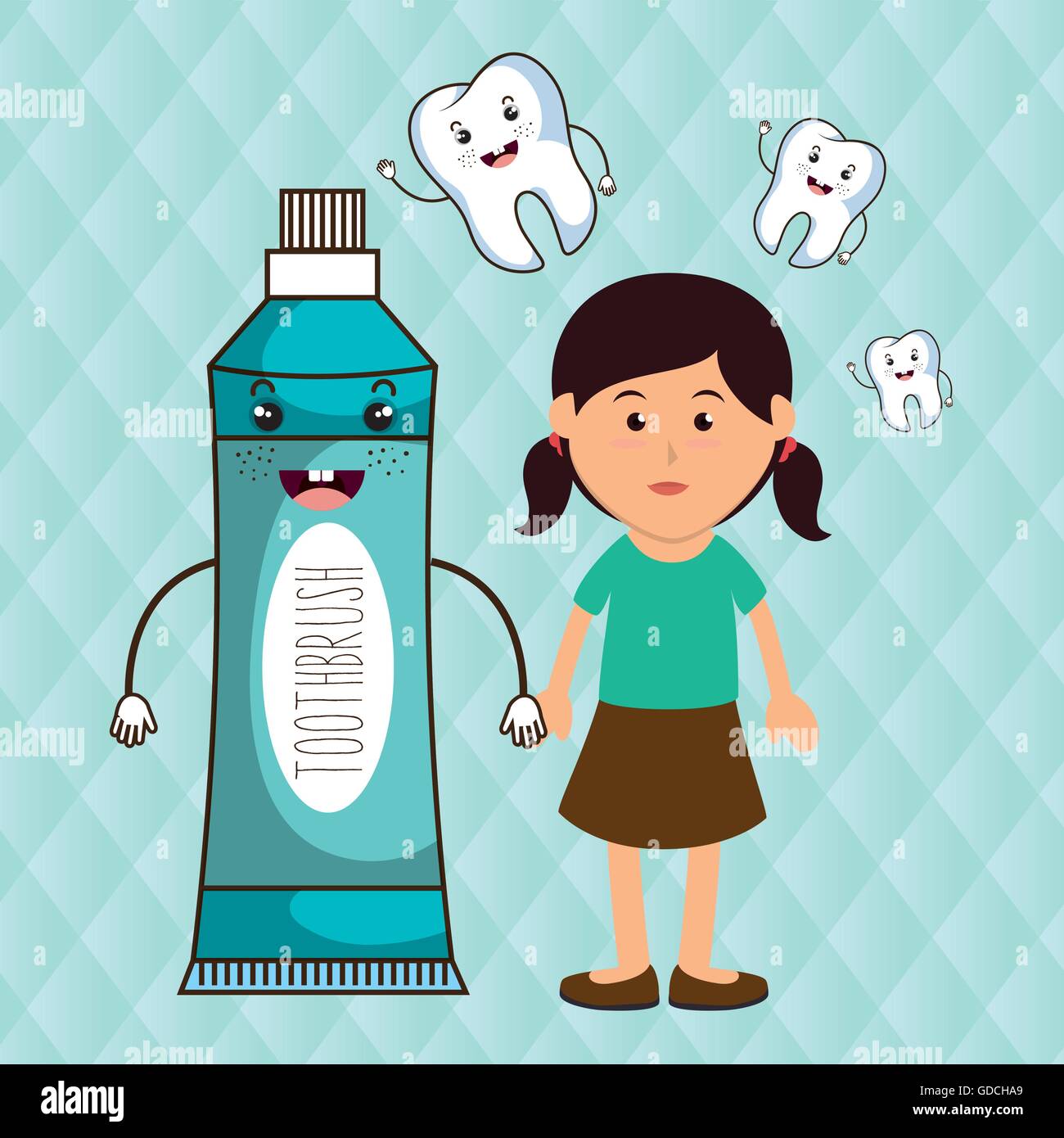 girl and toothpaste isolated icon design Stock Vector Image & Art - Alamy