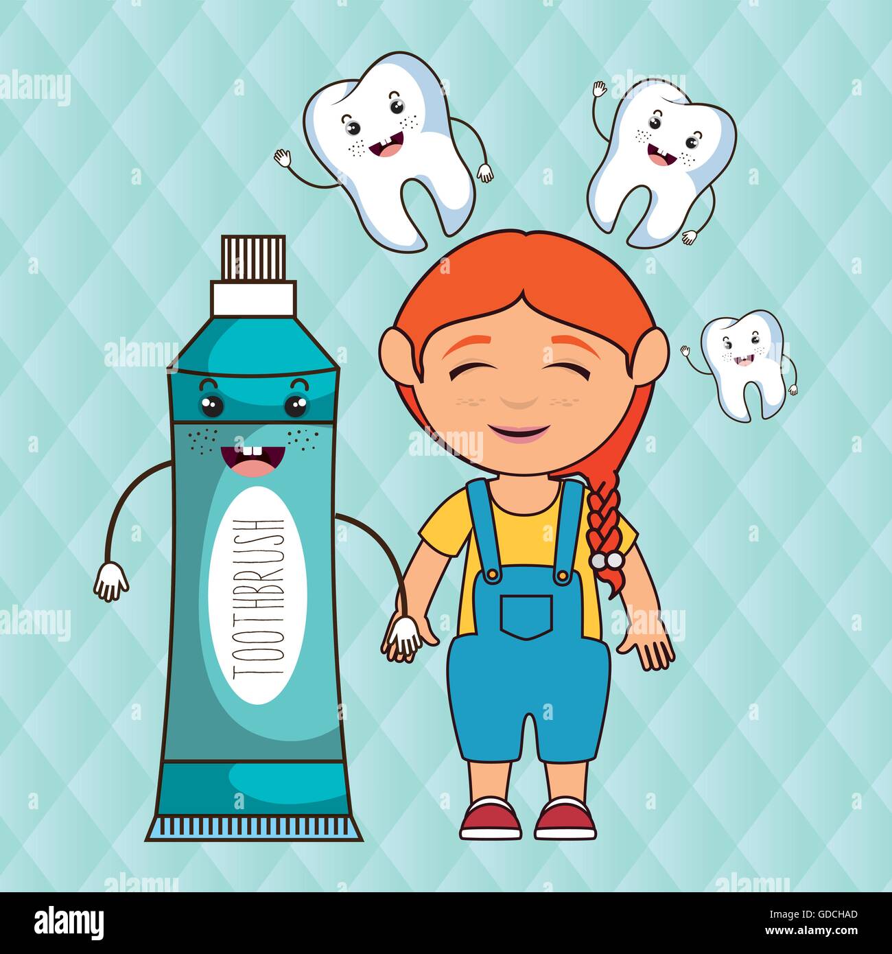 girl and toothpaste isolated icon design Stock Vector Image & Art - Alamy