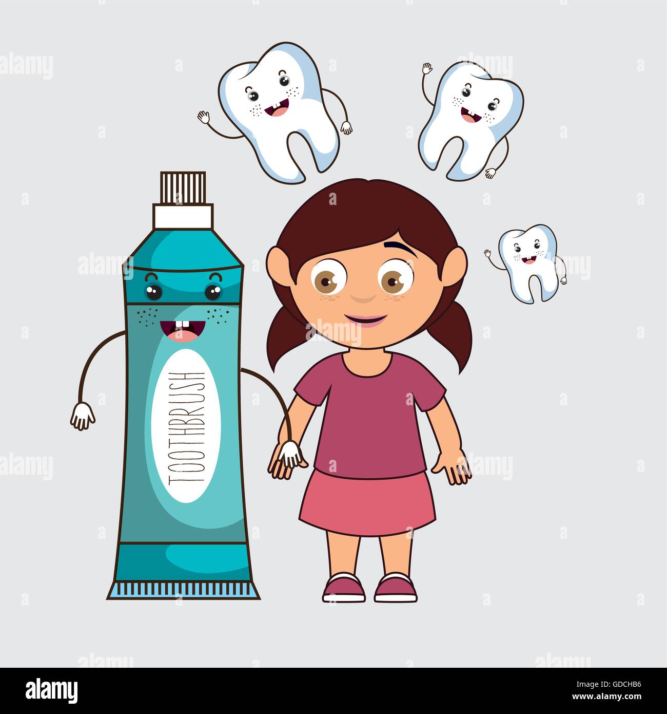 girl and toothpaste isolated icon design Stock Vector Image & Art - Alamy