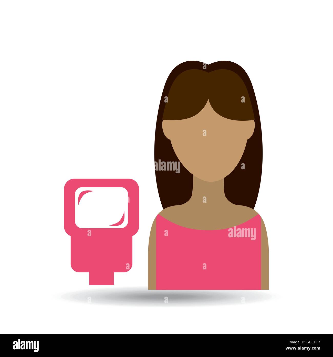 girl with icon Stock Vector Image & Art - Alamy