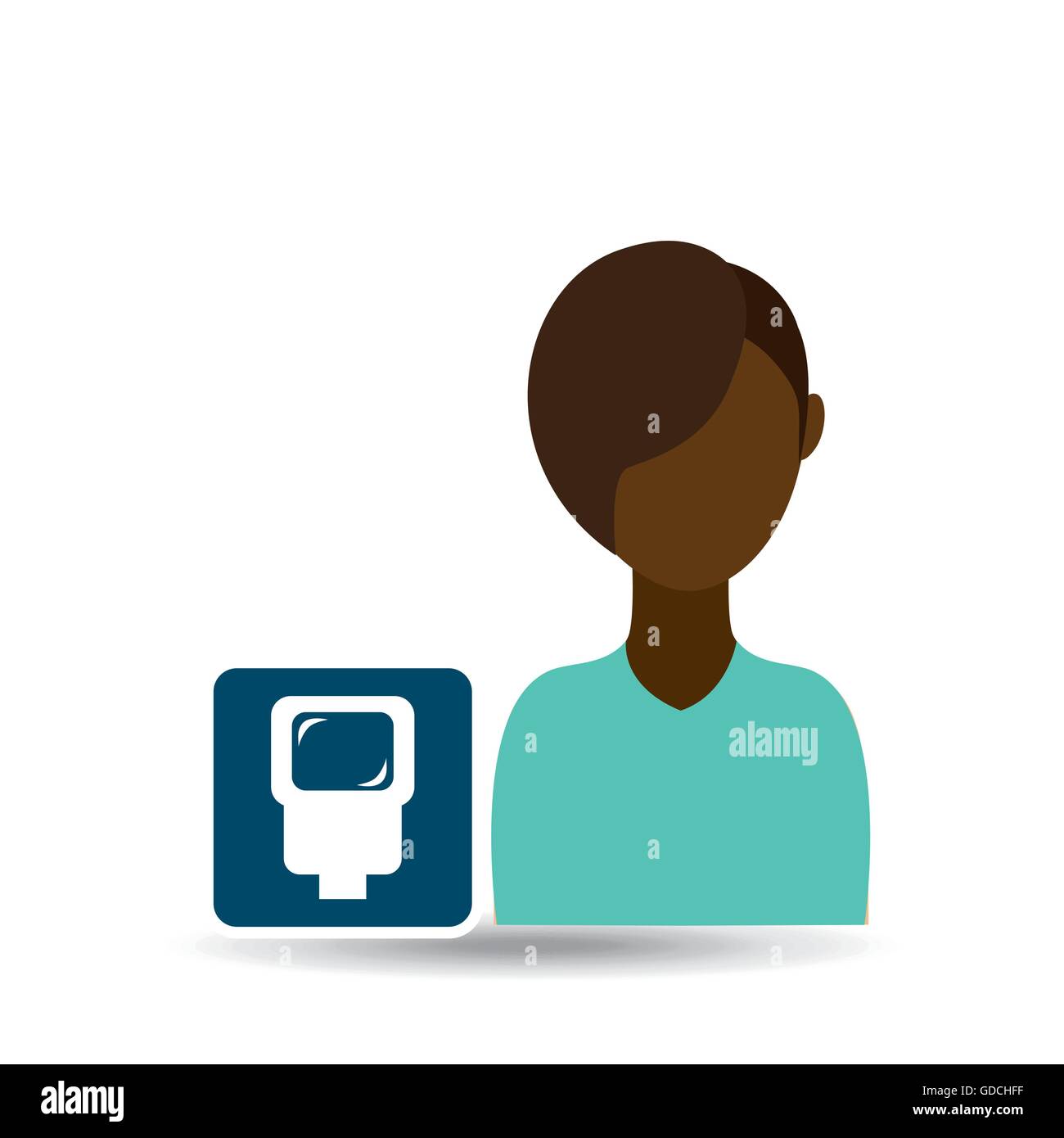 girl with icon Stock Vector Image & Art - Alamy