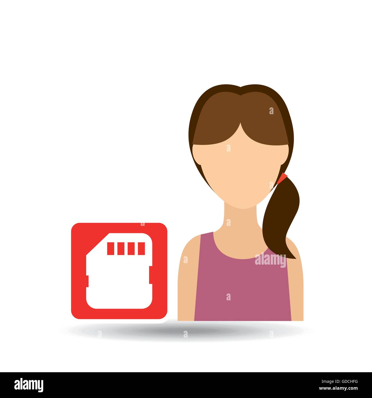 girl with icon Stock Vector Image & Art - Alamy