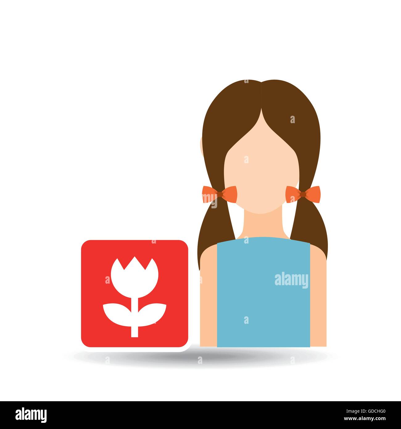 girl with icon Stock Vector Image & Art - Alamy