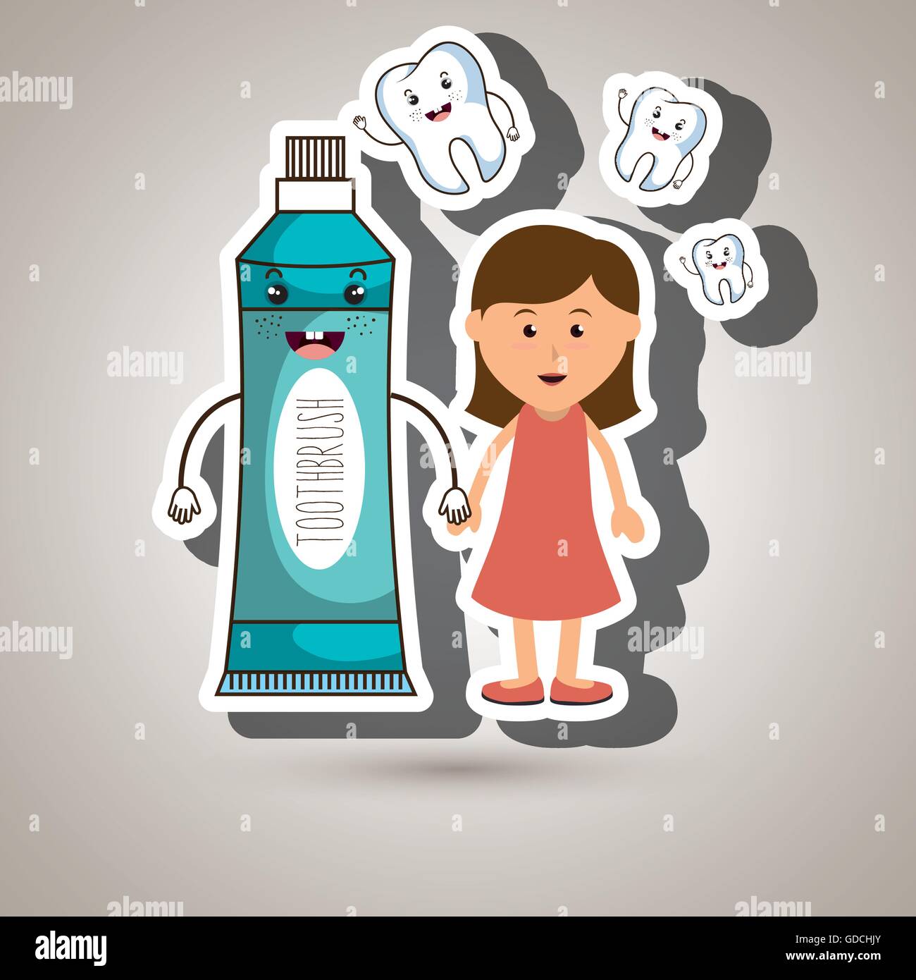 girl and toothpaste isolated icon design Stock Vector Image & Art - Alamy