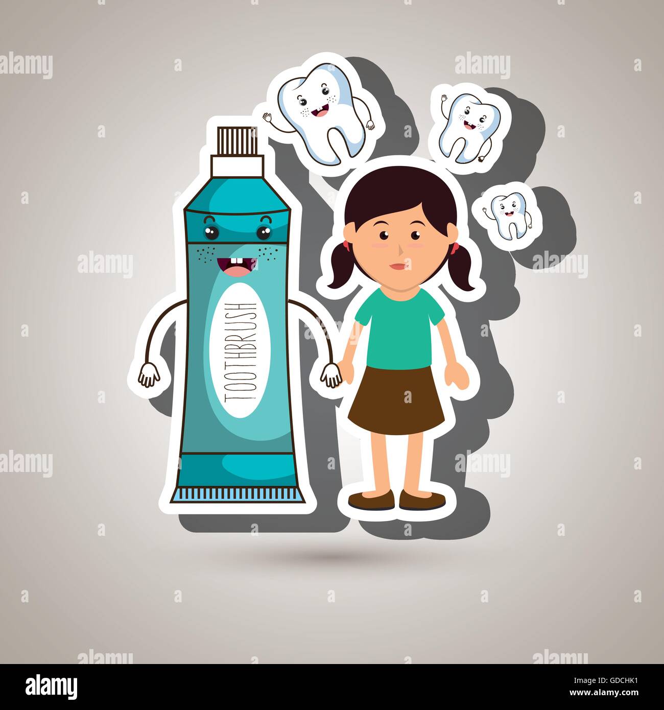 Girls Toothbrush Stock Vector Images - Alamy