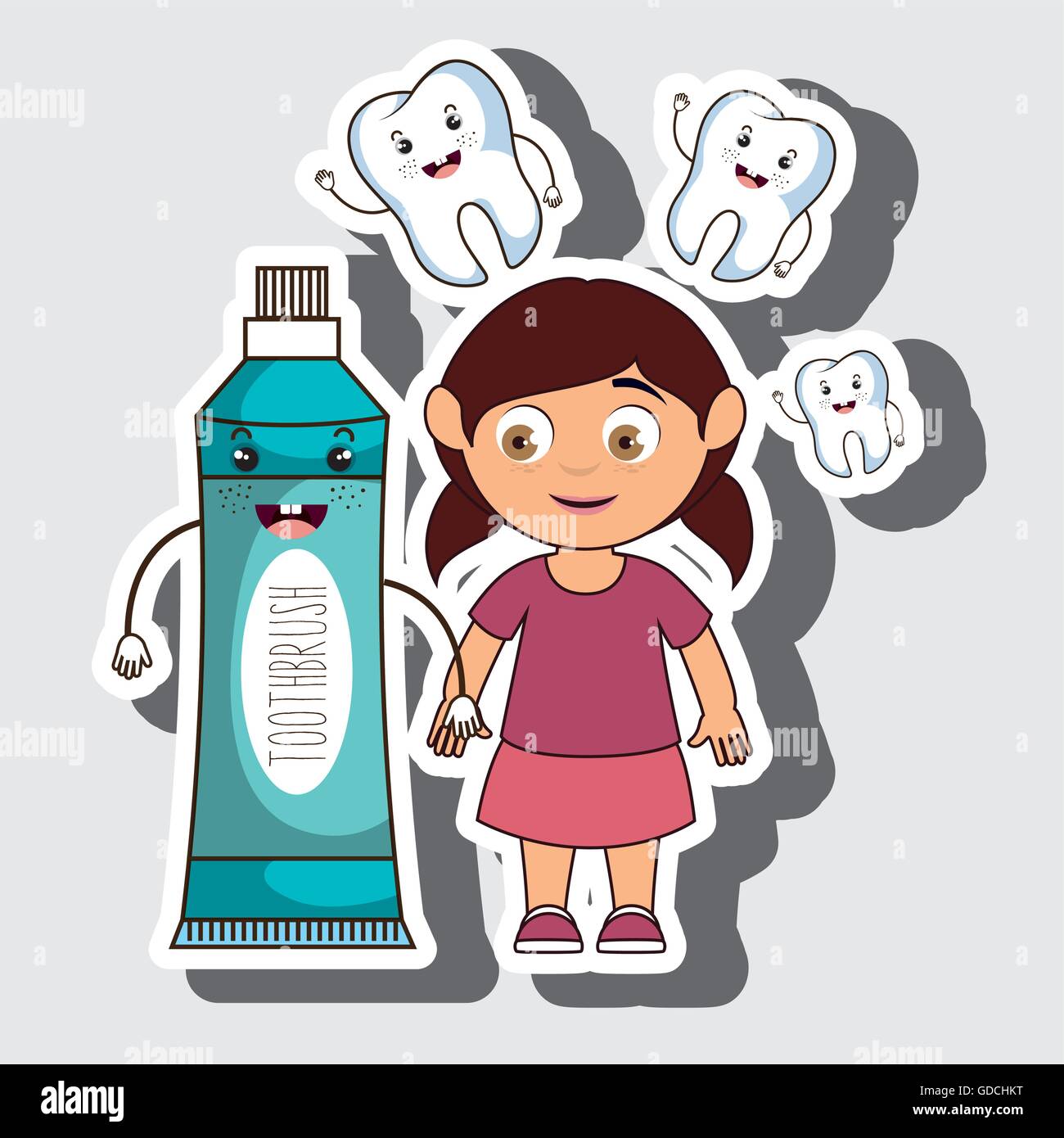 girl and toothpaste isolated icon design Stock Vector Image & Art - Alamy