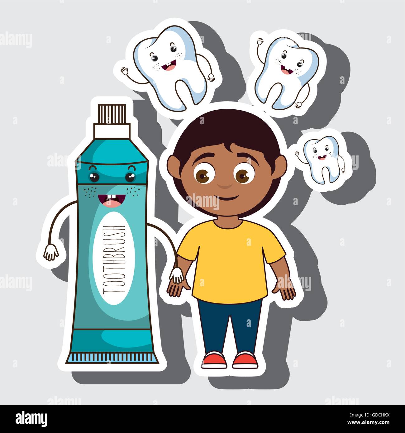 boy and toothpaste isolated icon design Stock Vector Image & Art - Alamy