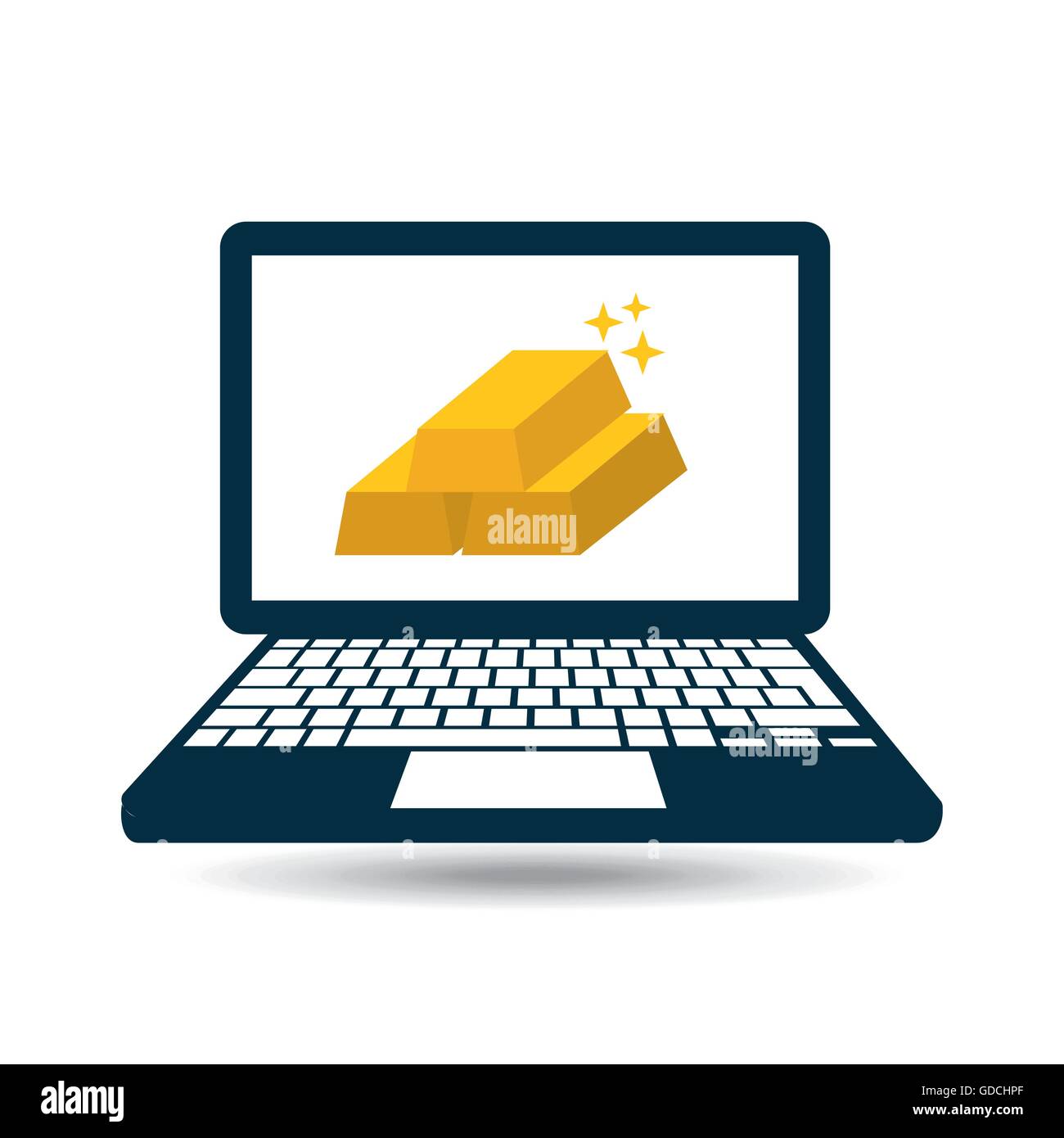 gold on laptop icon Stock Vector Image & Art - Alamy