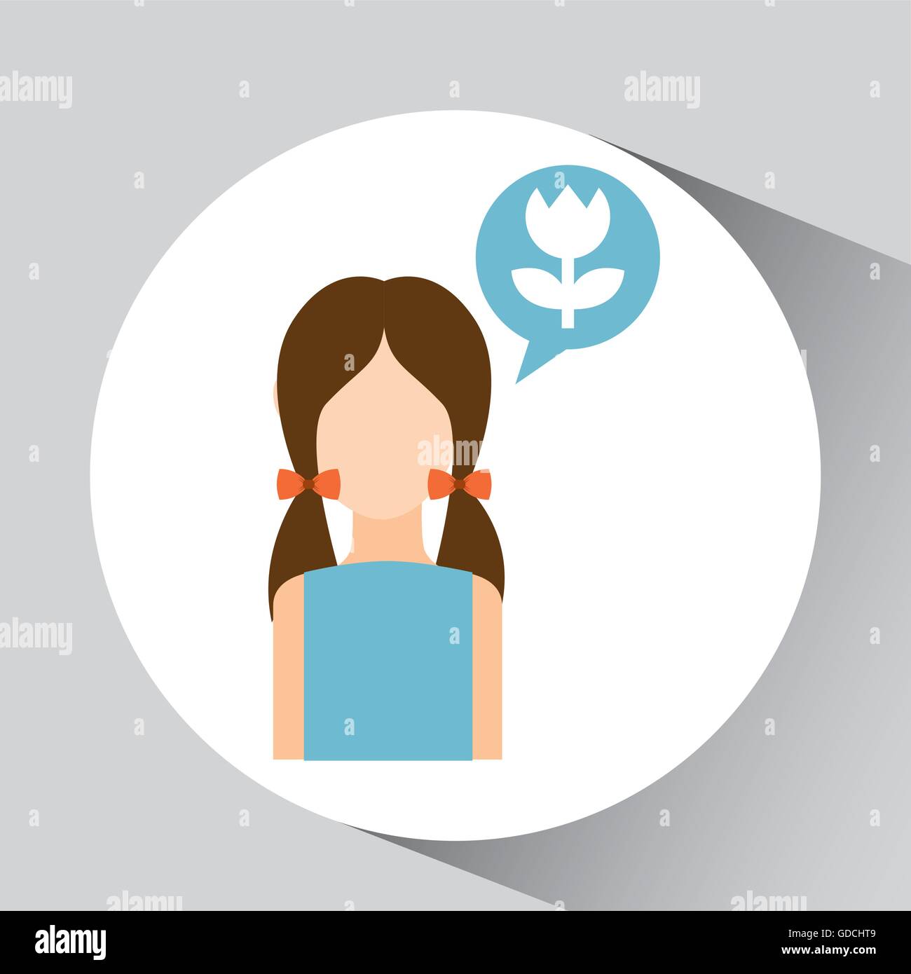 girl with icon Stock Vector Image & Art - Alamy