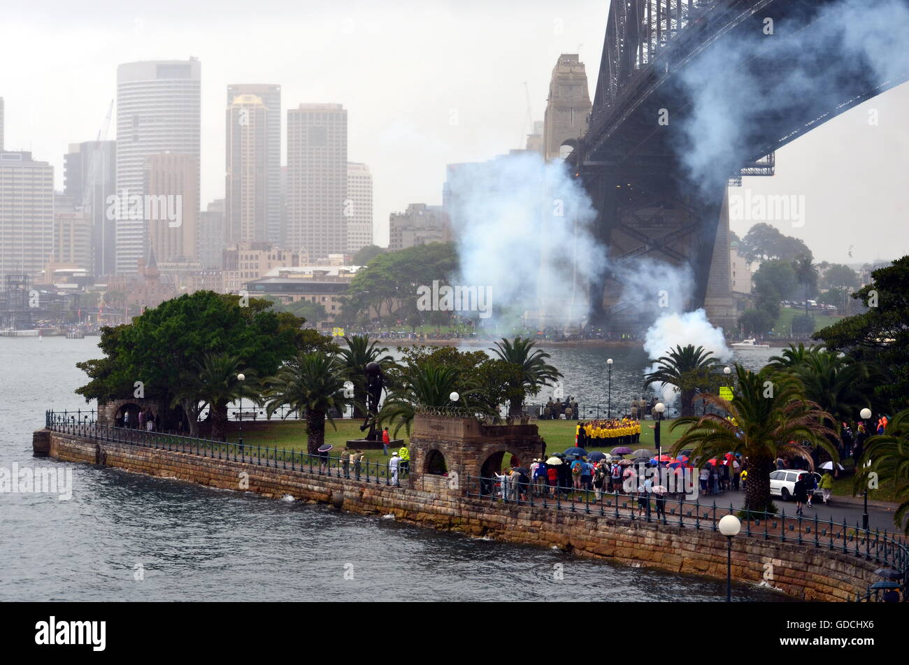 Sydney, Australia - Jan 26, 2015. Australian Army is firing a ...
