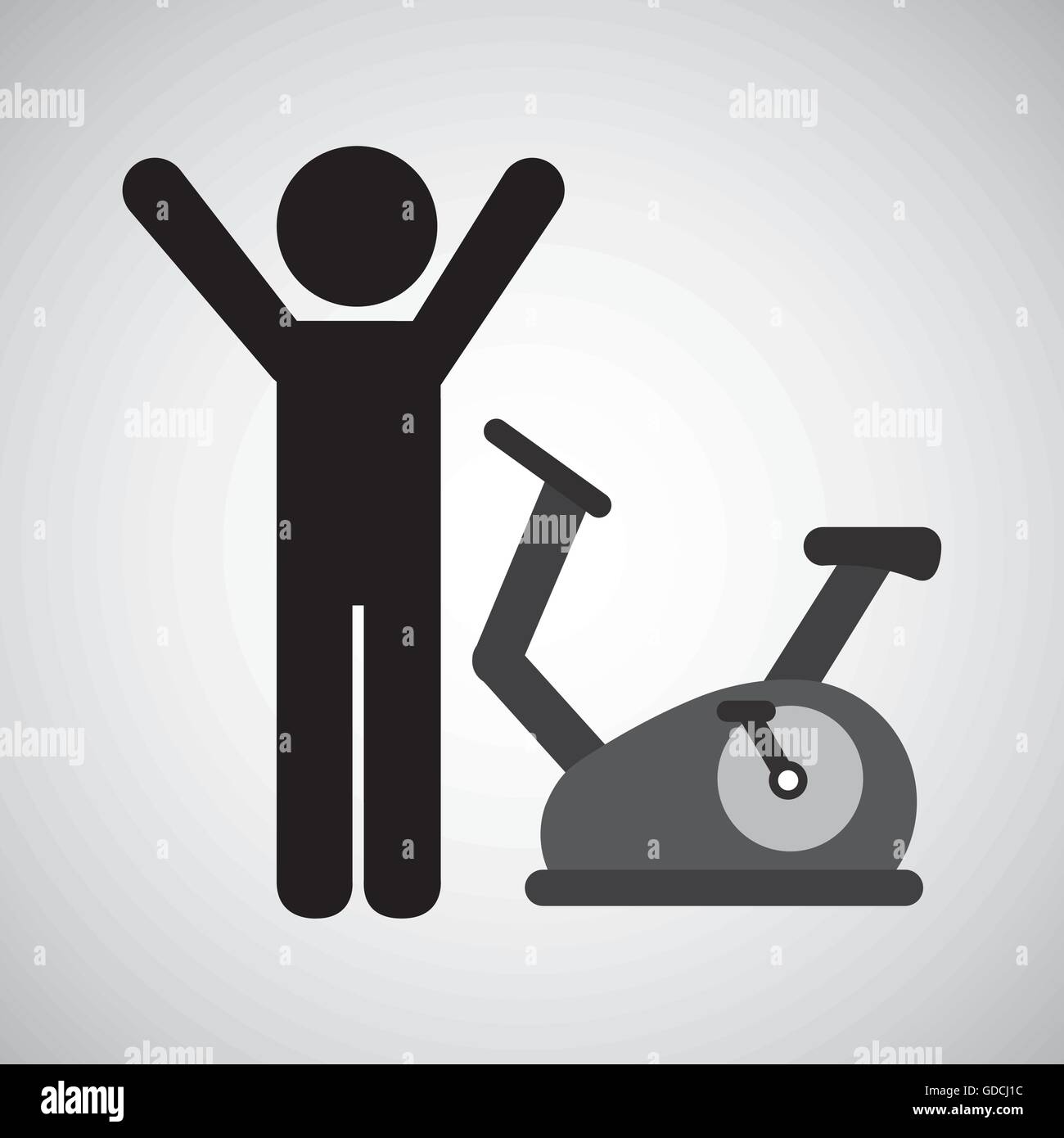 person and stationary bicycle Stock Vector Image & Art - Alamy