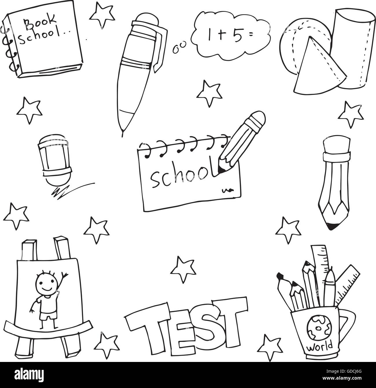 Doodle of school hand draw Stock Vector Image & Art - Alamy