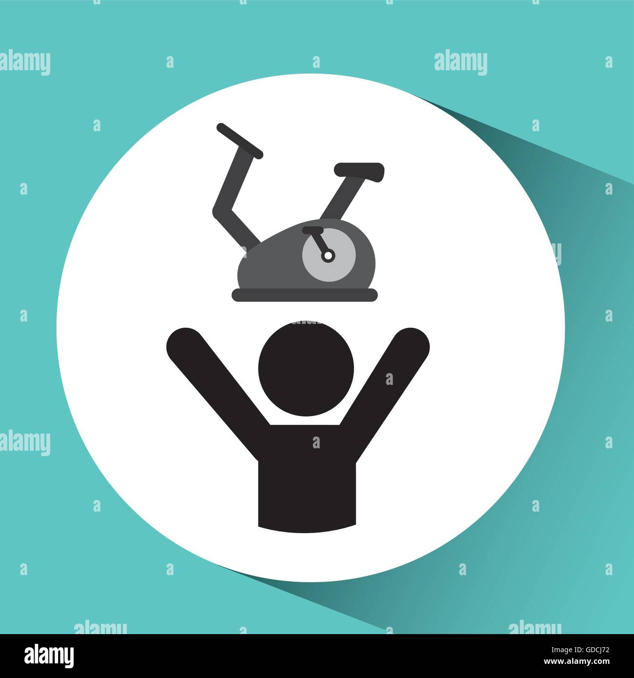 person and stationary bicycle Stock Vector Image & Art - Alamy