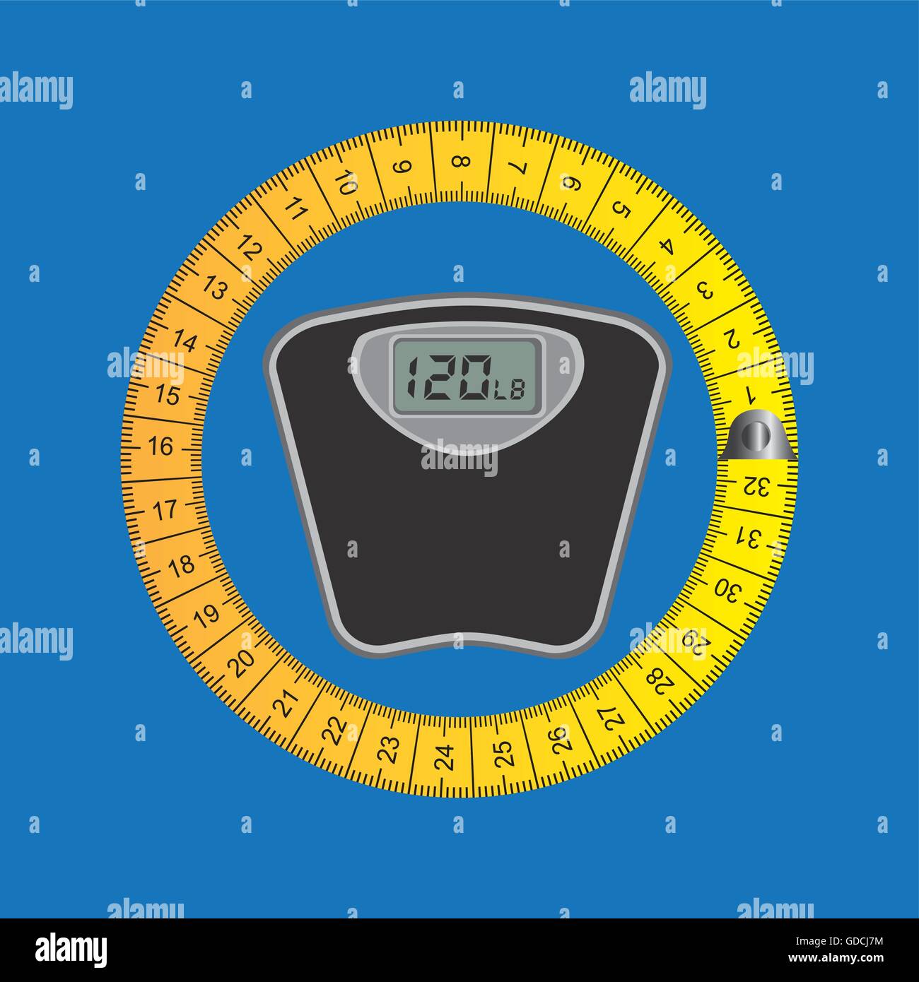Weighing scale tape Stock Vector Images - Alamy