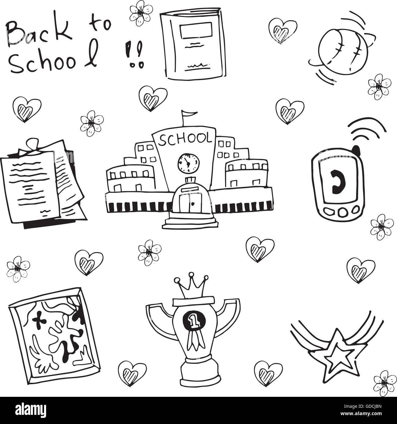 Doodle of hand draw school Stock Vector Image & Art - Alamy