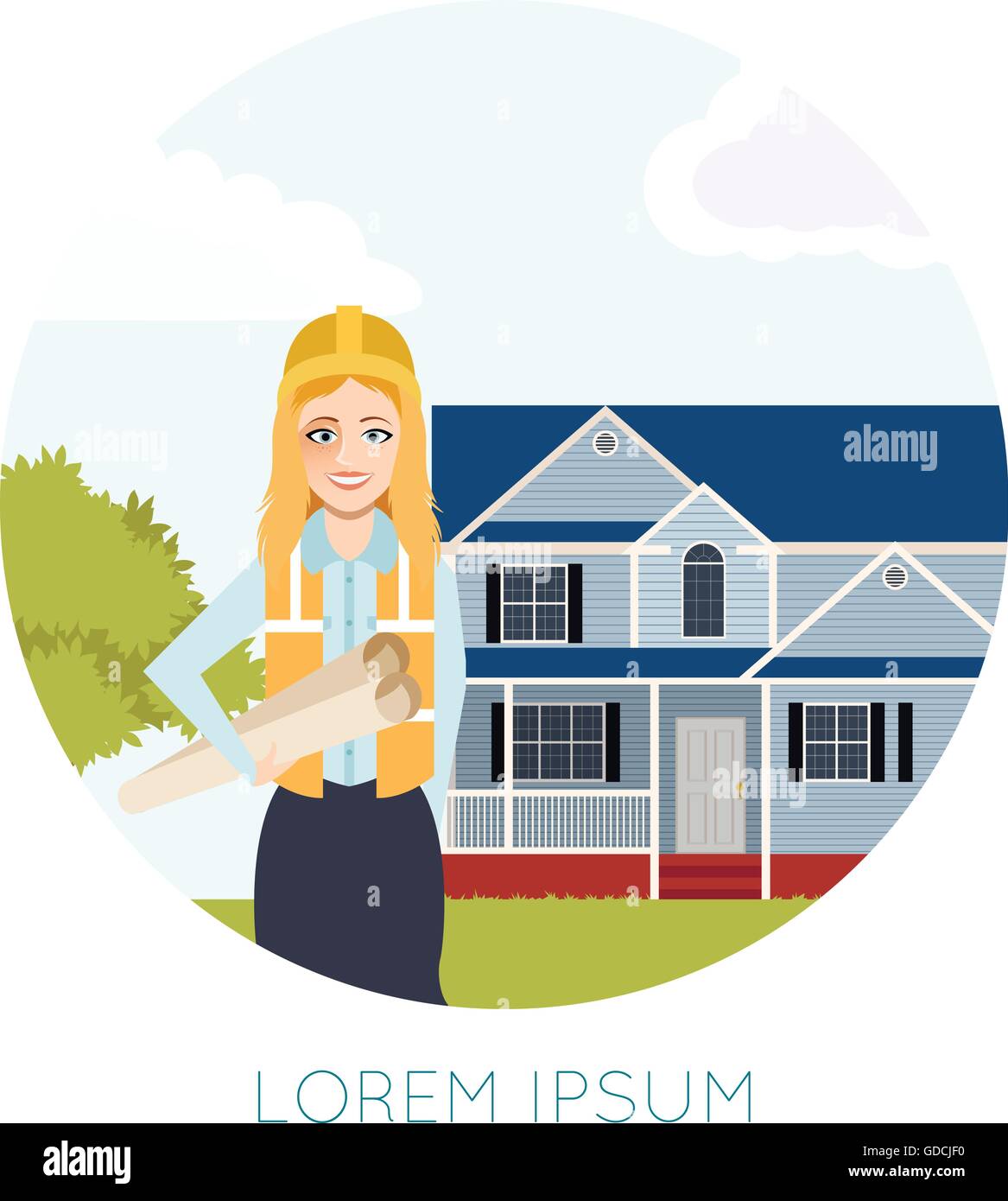 Home building cartoon hi-res stock photography and images - Alamy