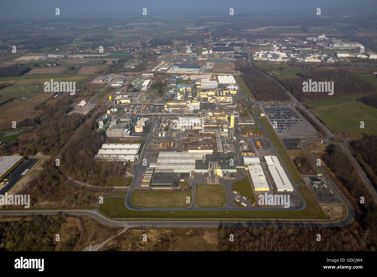 Aerial view, Dupont Hamm-Uentrop, Hamm, Ruhr area, North Rhine ...