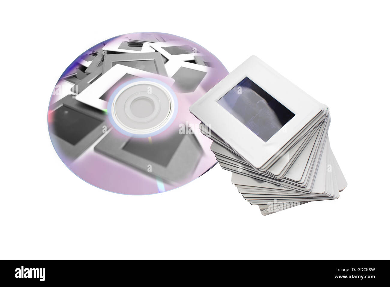 old slides and new dvd: two image archiving systems Stock Photo - Alamy