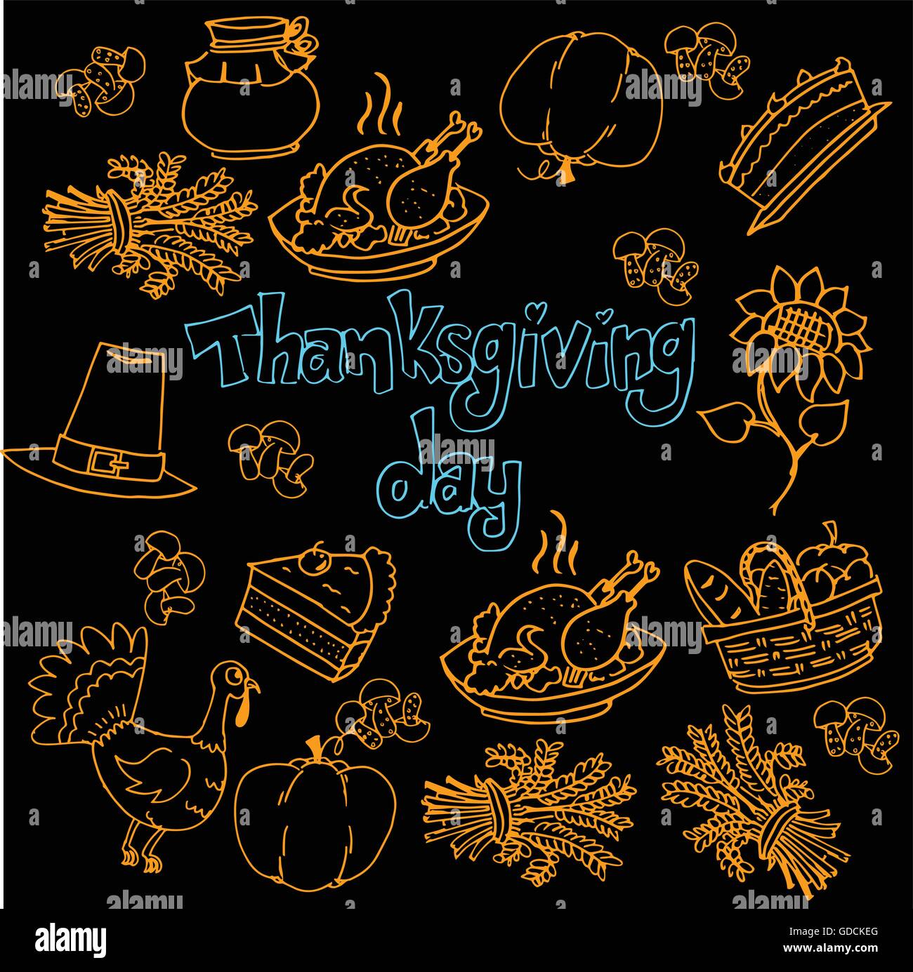 Doodle of Thanksgiving hand draw Stock Vector Image & Art - Alamy