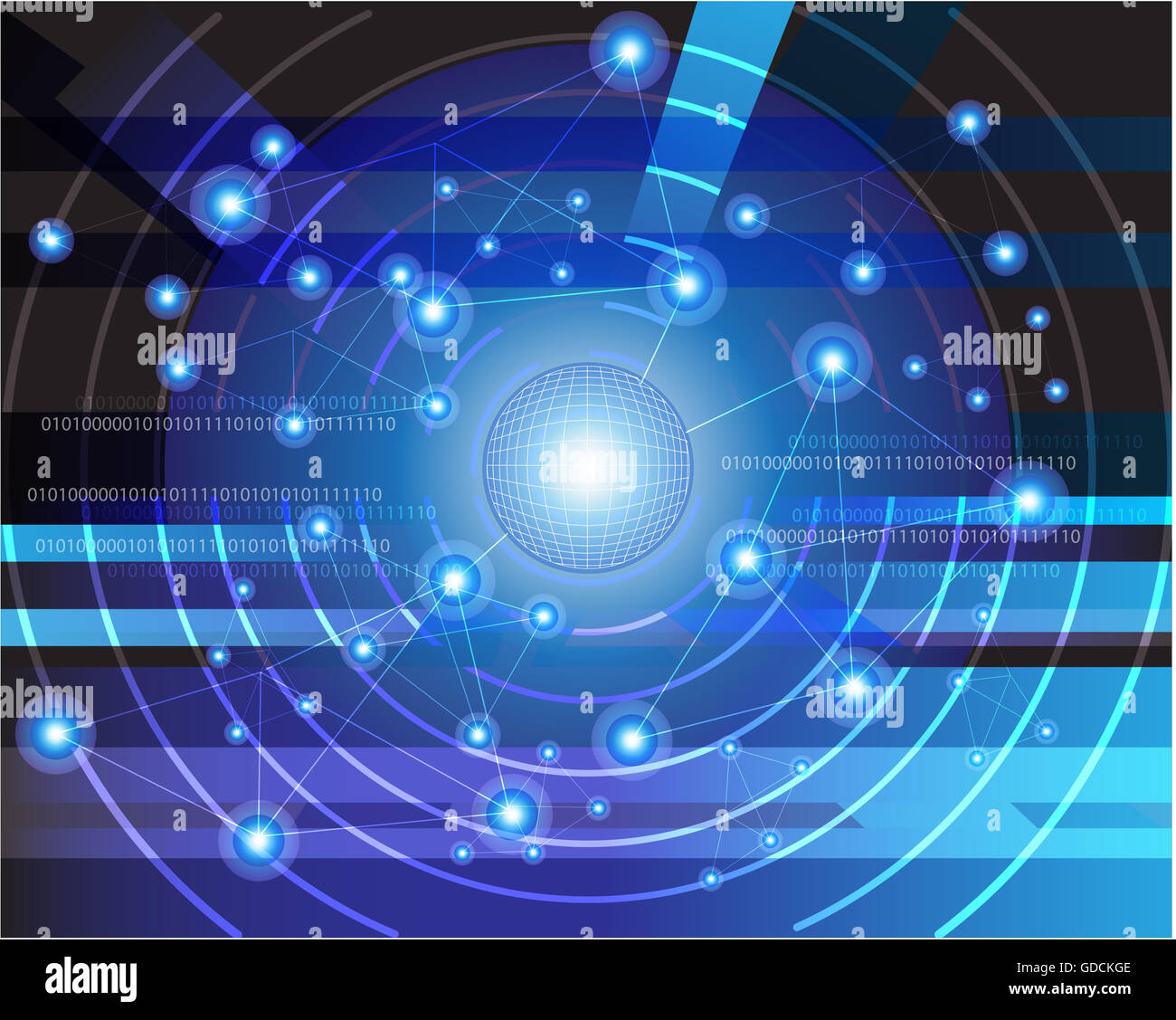 Blue technology world network background illustration for design Stock ...