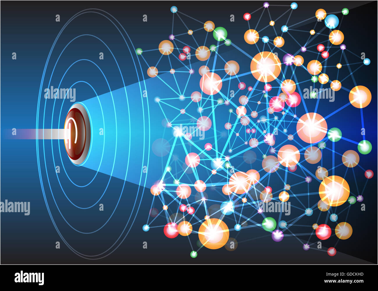 Technology switch button on network illustration for design background ...
