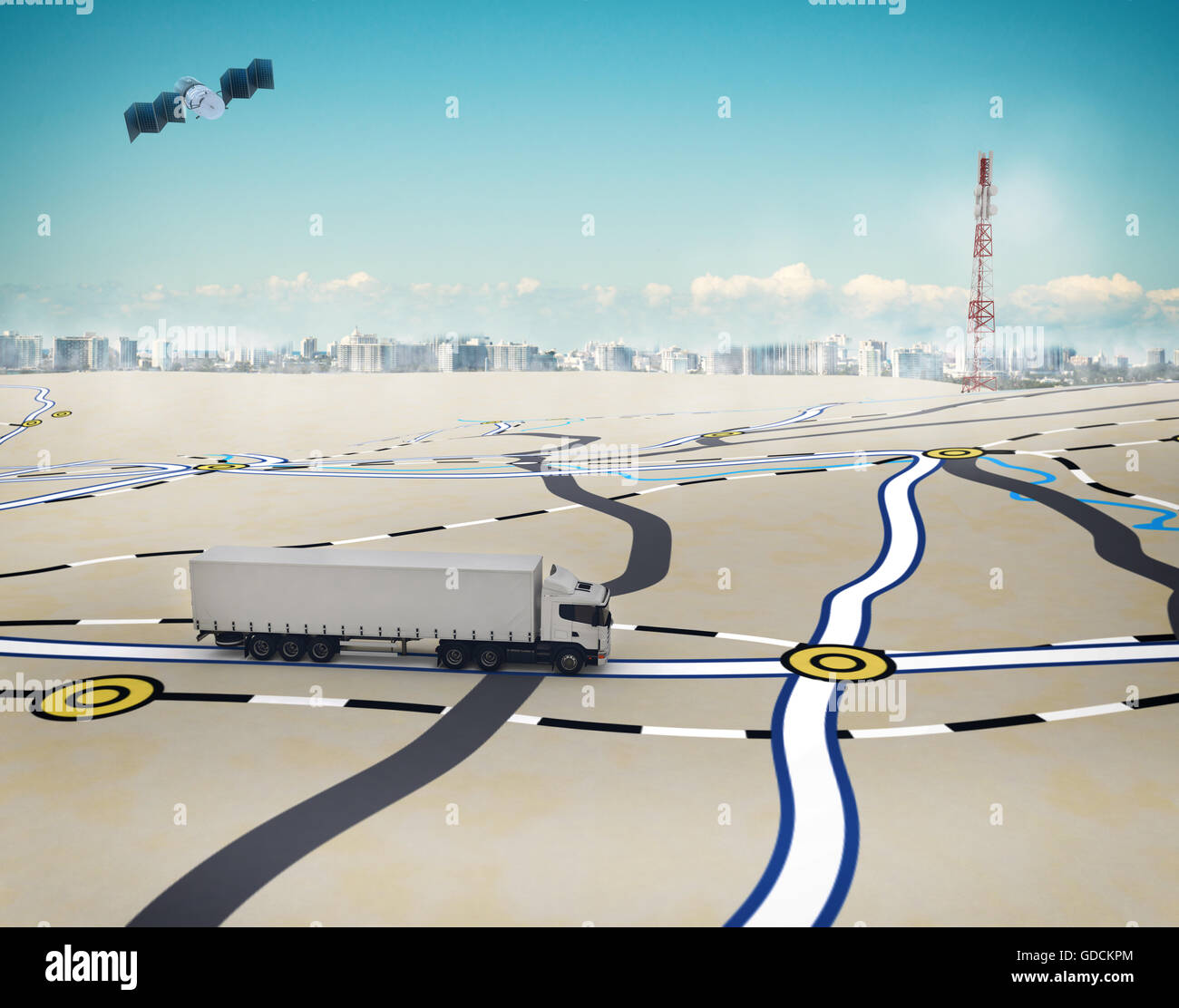 3D Rendering tracking with GPS Stock Photo - Alamy