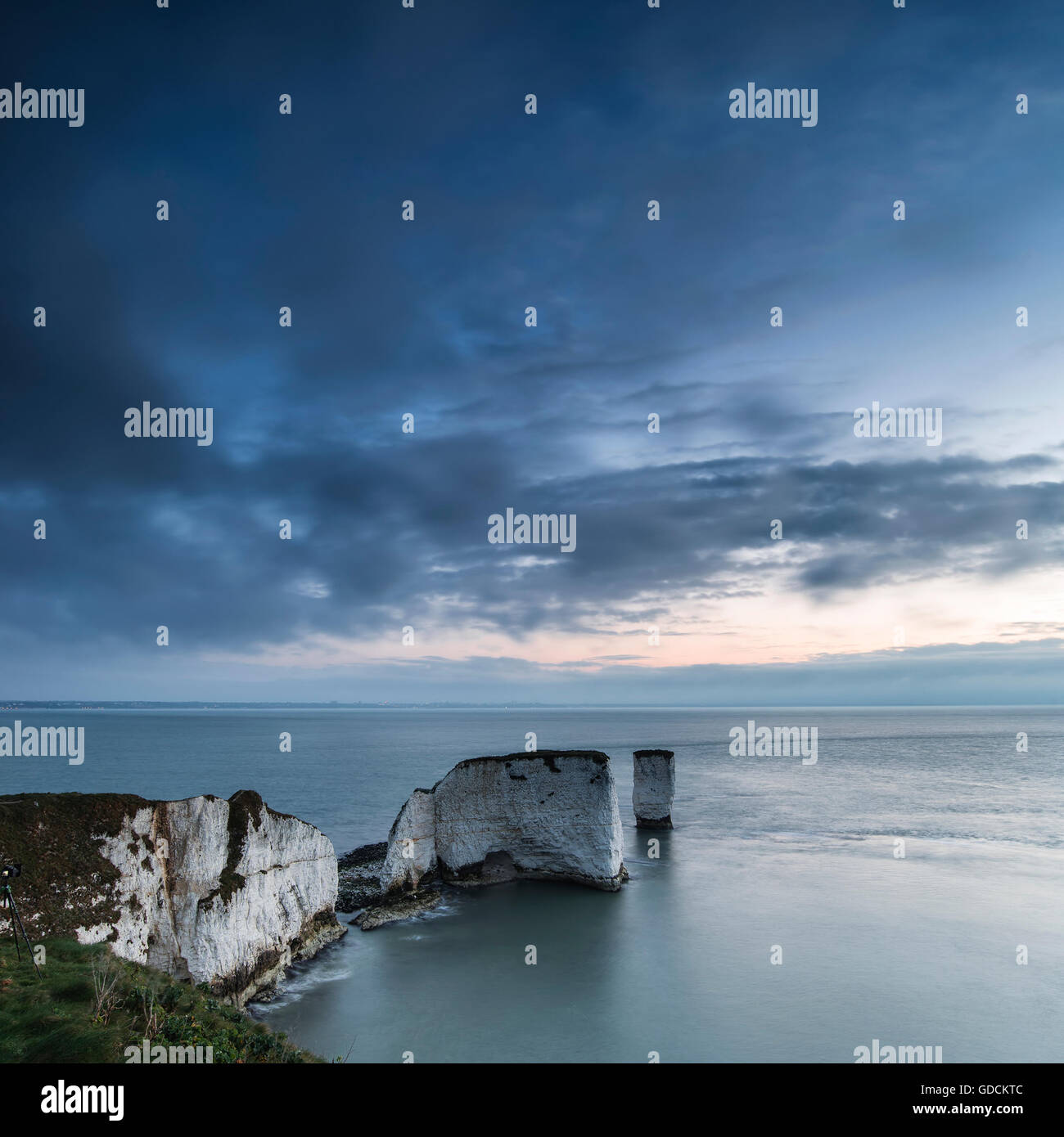 Beautiful sunrise landscape over cliff rock stacks Stock Photo - Alamy