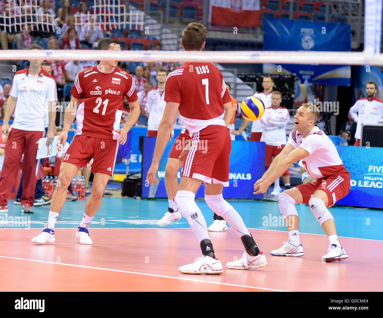 Krakow, Poland. 14th July, 2016. A player from Polish National Team is ...