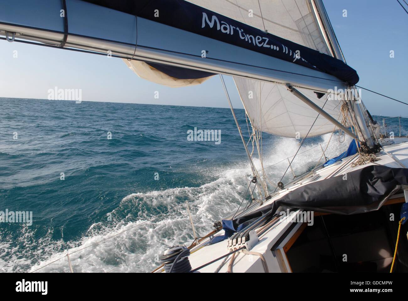 sailing boat in navigation Stock Photo - Alamy