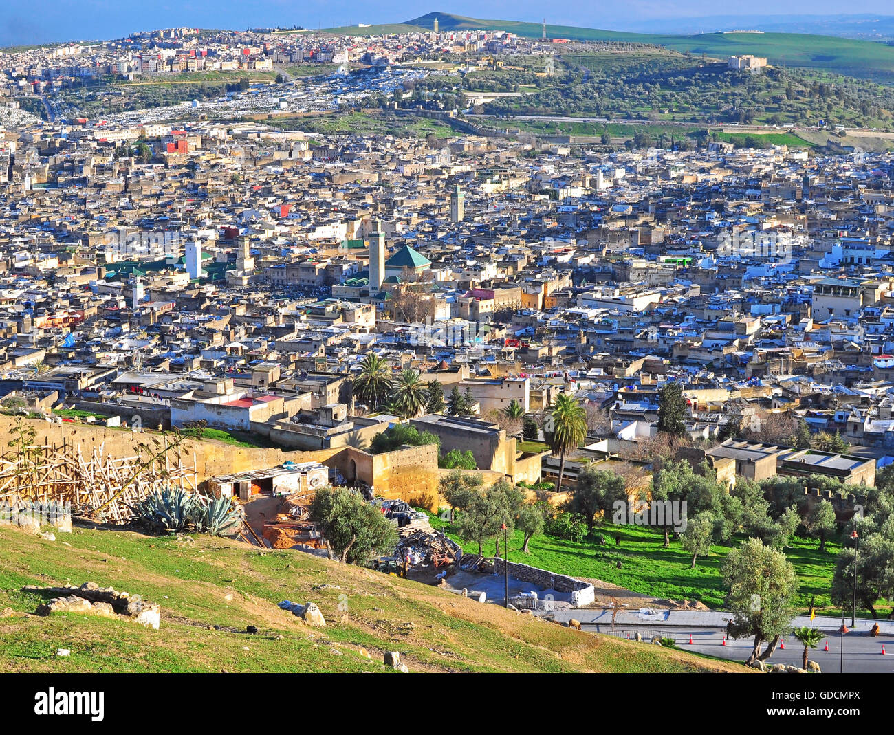 Panorama of Fes old town, Morocco Stock Photo - Alamy