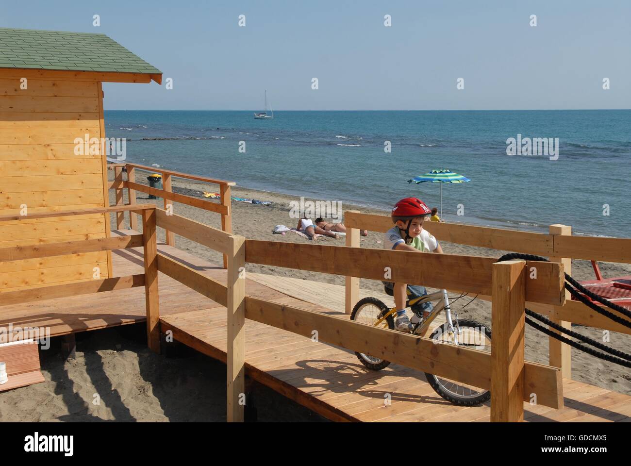 waterfront of Ostia Lido, the beach of Rome town (Italy Stock Photo - Alamy